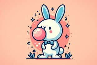 🐰 Funky Rabbit Blowing a Big Gum Bubble Gráfico por grifvixcolor ...