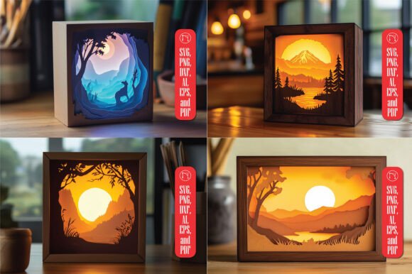 Shadow Boxes 3D SVG Cut Files for Paper Crafts - Creative Fabrica