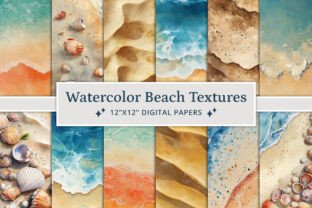Watercolor Beach Textures Digital Papers Graphic by altendi · Creative ...