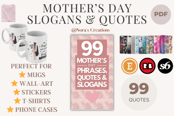 99 Mother's Day Quotes & Slogans POD Graphic by Nora as · Creative Fabrica
