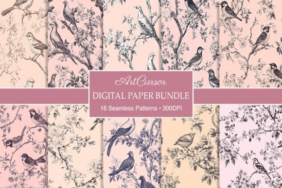 18 Pink Toile De Jouy Designs & Graphics