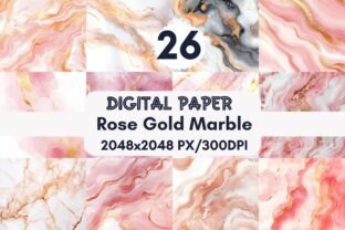 Seamless Rose Gold Marble Digital Paper Graphic by Diana Hunter ...