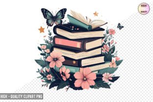 Watercolor Floral Books Clipart Bundle Graphic by SVG Print design ...