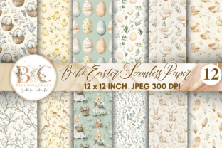 Boho Easter Seamless Digital Paper Graphic by BellinnaCraft · Creative ...