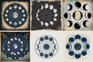 Moon Phases Chart Texture Graphic by Wow Art · Creative Fabrica
