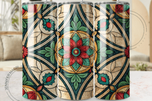 Tumbler Wrap Stained Glass Floral Graphic by Jennifer Magri Designs ...