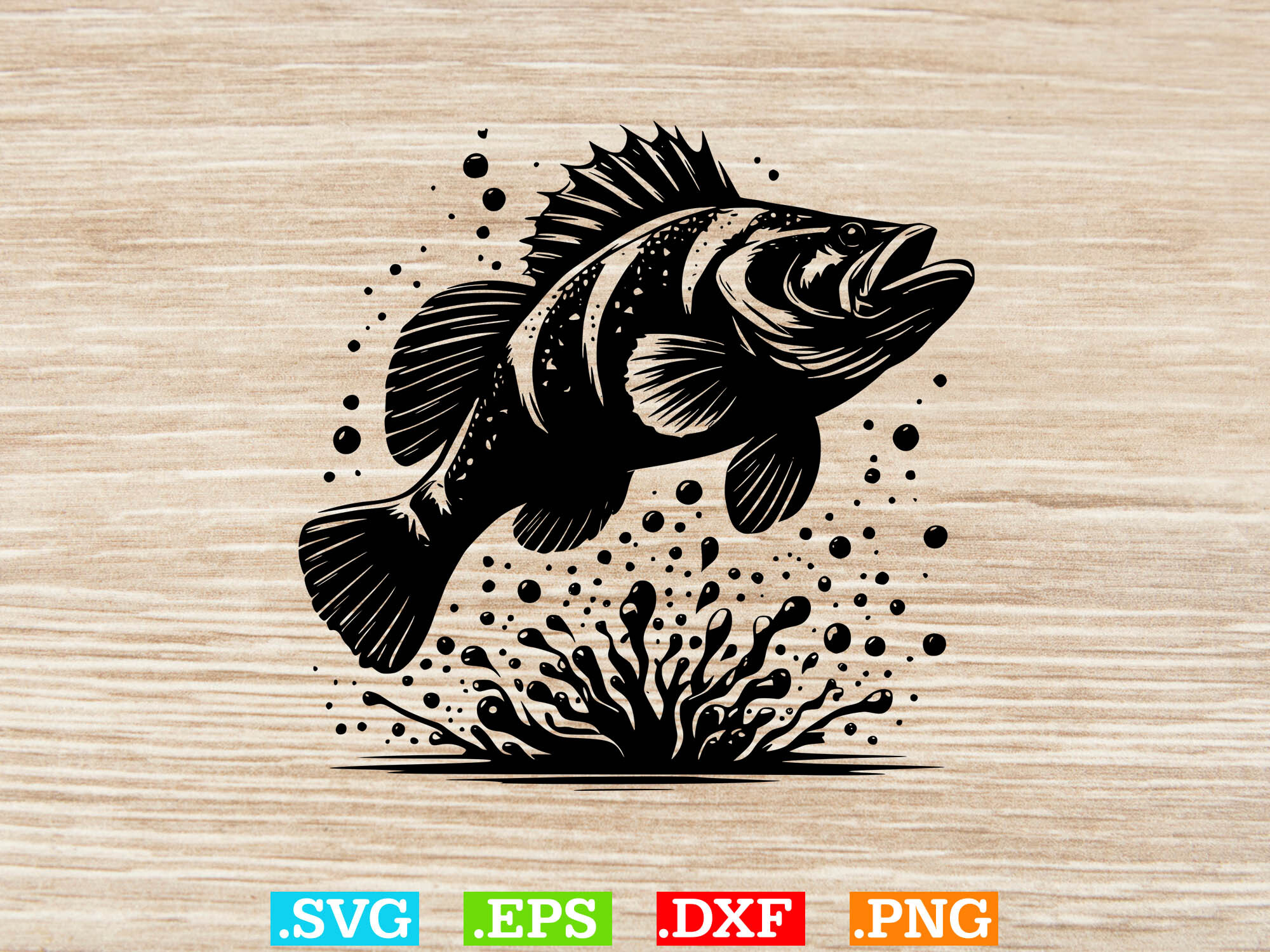Grouper Fishing Svg, Jumping Fish Svg Graphic by Resal4019 · Creative ...