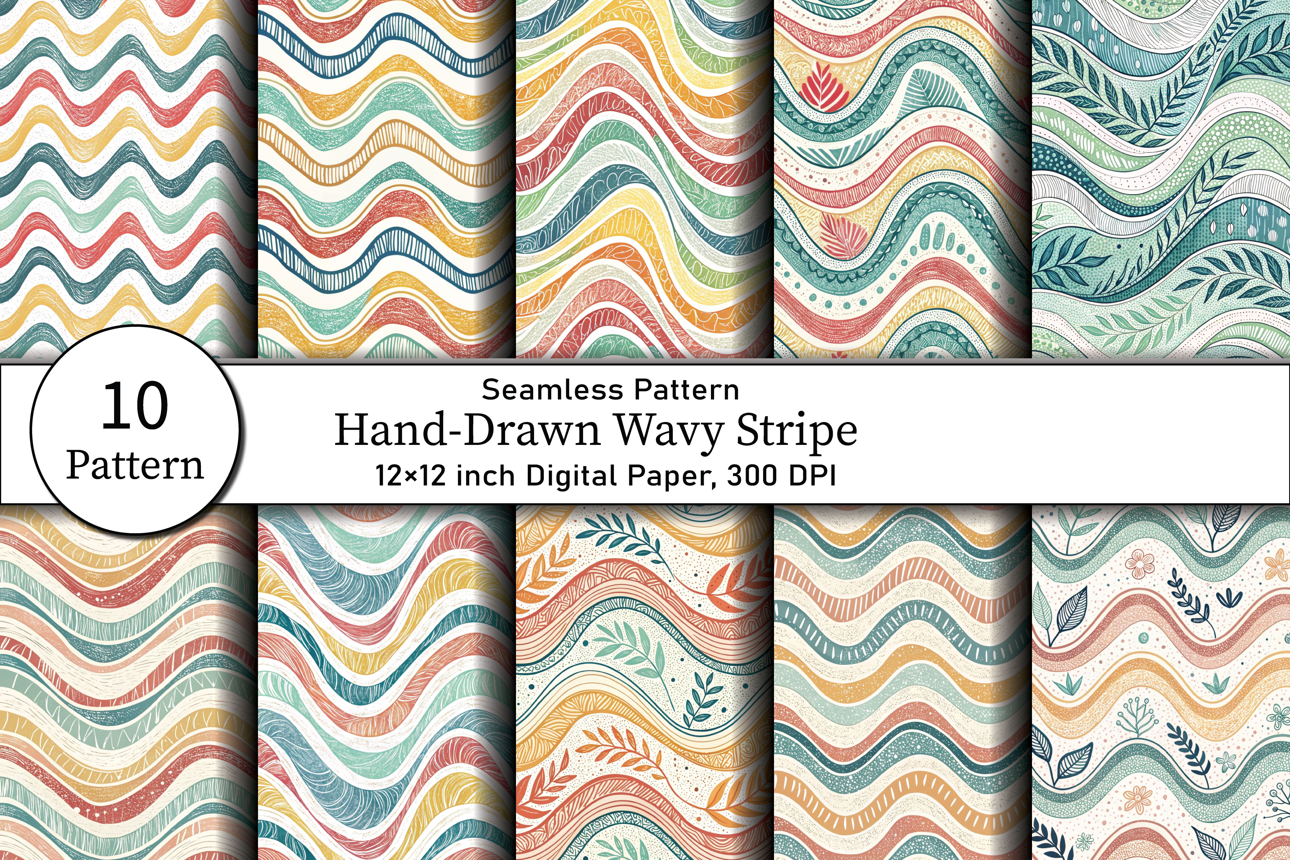 Hand-Drawn Wavy Stripe Pattern Graphic by Design Store · Creative Fabrica