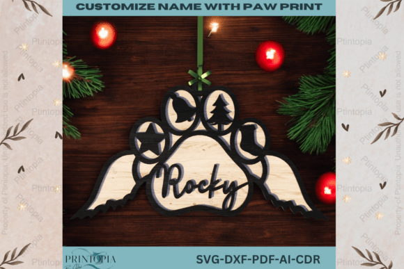 Paw Print Ornament SVG 229 · Creative Fabrica