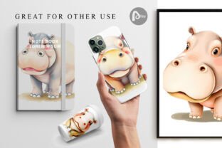 Digital Paper Hippopotamus Wildlife Graphic by Artnoy · Creative Fabrica