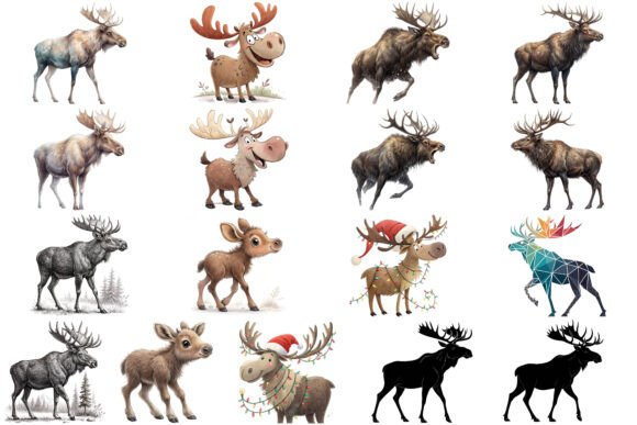 Moose Clipart Bundle 17 High Resolution Graphic by MH Creation House ...