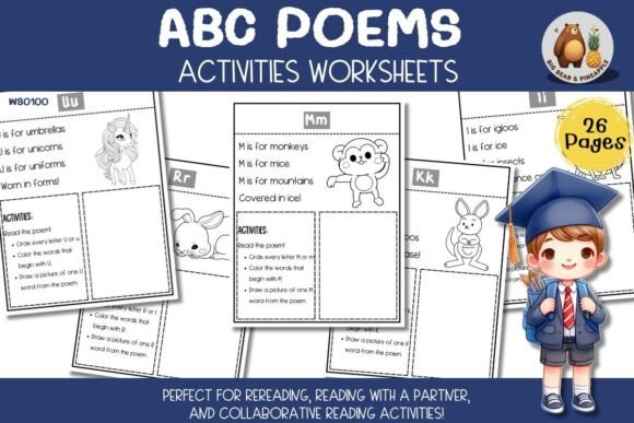 ABC POEMS Activities Worksheets Graphic by METINEE ART WORK · Creative ...
