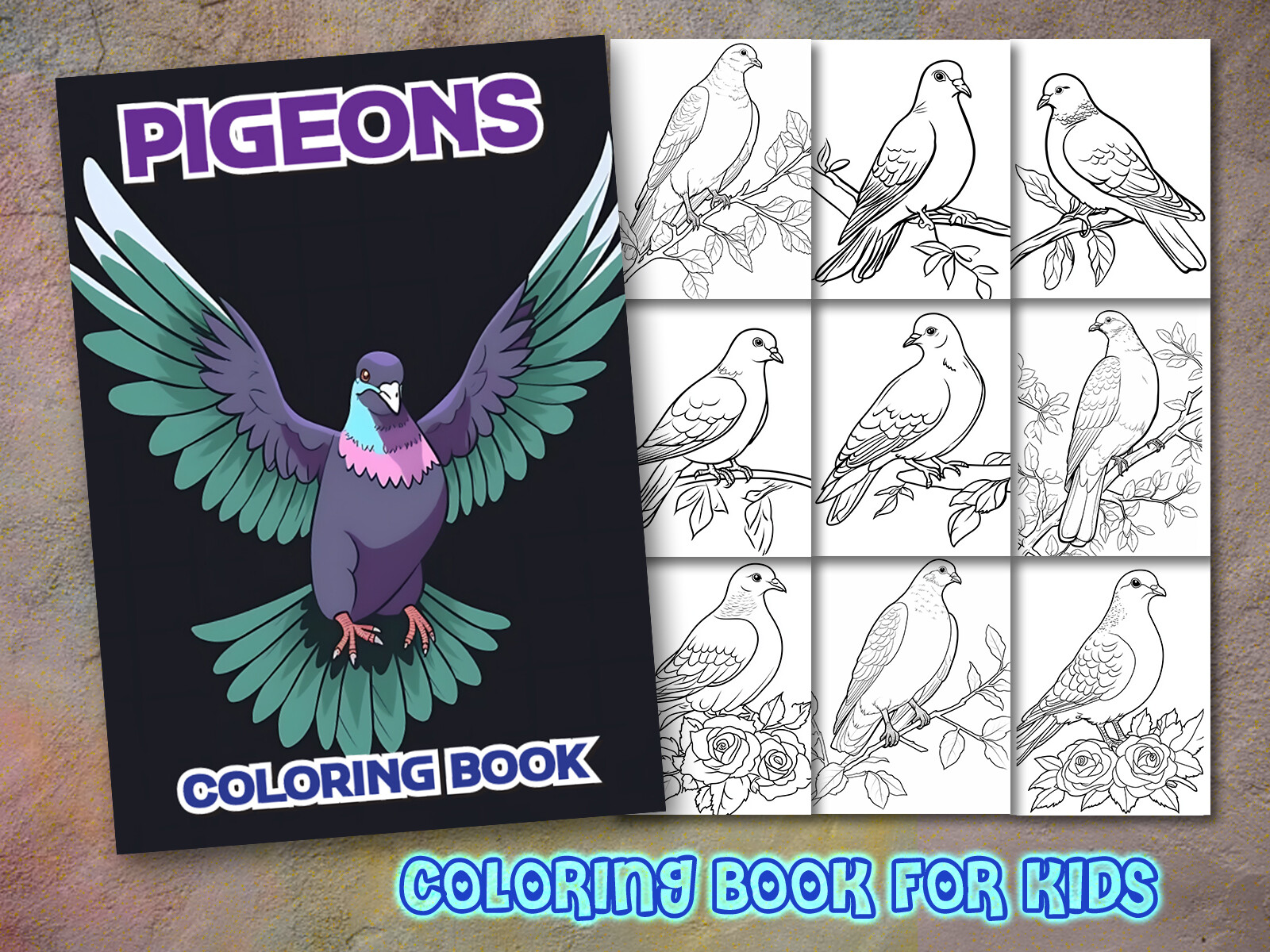 Pigeon Coloring Pages and Coloring Book Graphic by KDP GURU · Creative ...