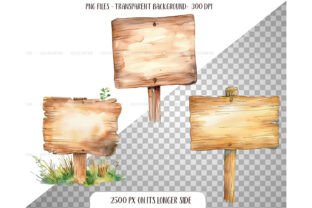 Watercolor Wood Sign Clipart PNG Graphic by ArtfulStudio · Creative Fabrica