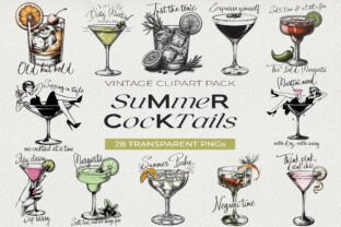 Summer Cocktails Clipart Pack – PNG Graphic by NadineStore · Creative ...