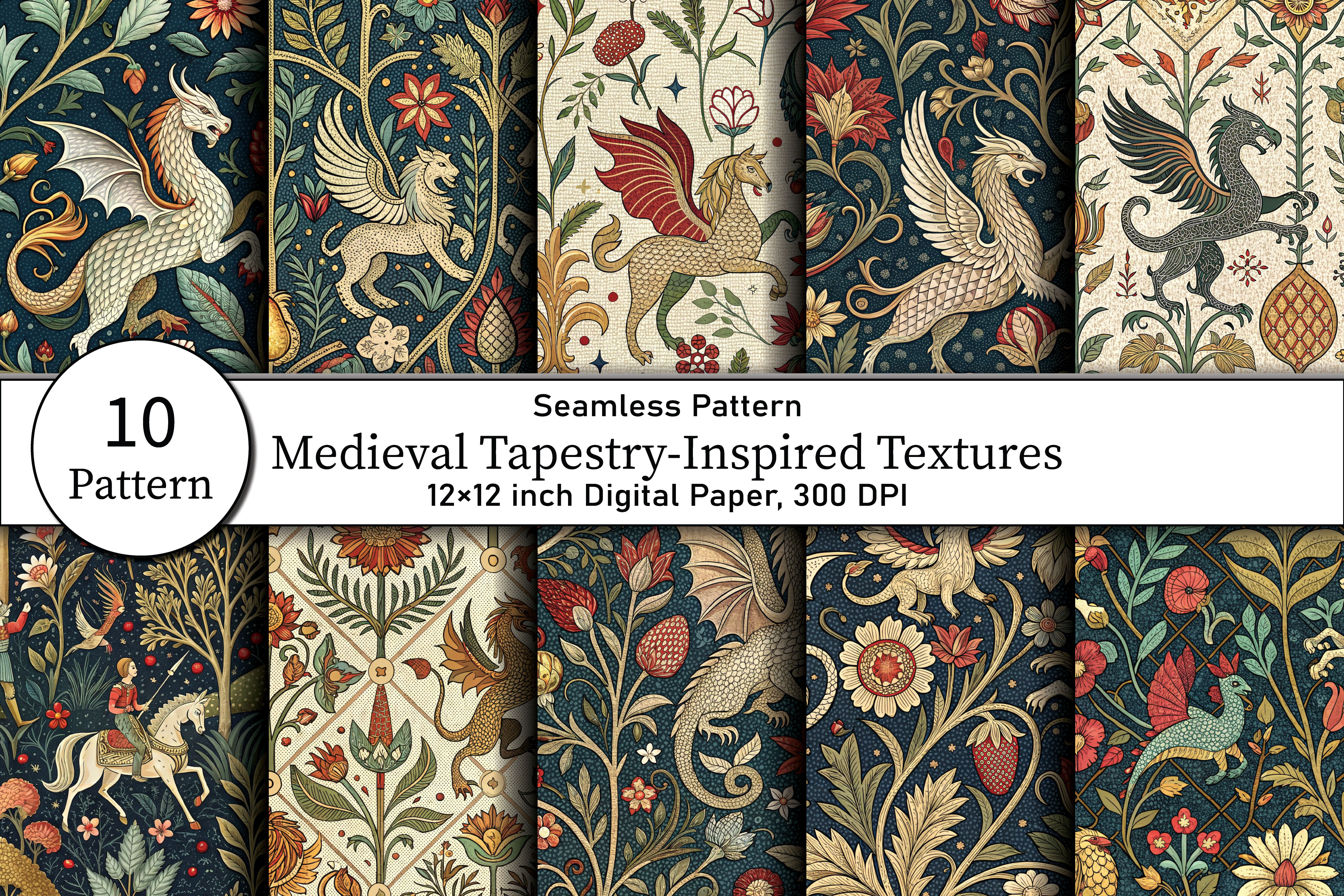 Medieval Tapestry-Inspired Textures Graphic by Design Store · Creative ...