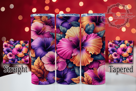 Hibiscus Tropical Tumbler Wrap Design Graphic by christina.clipart ...