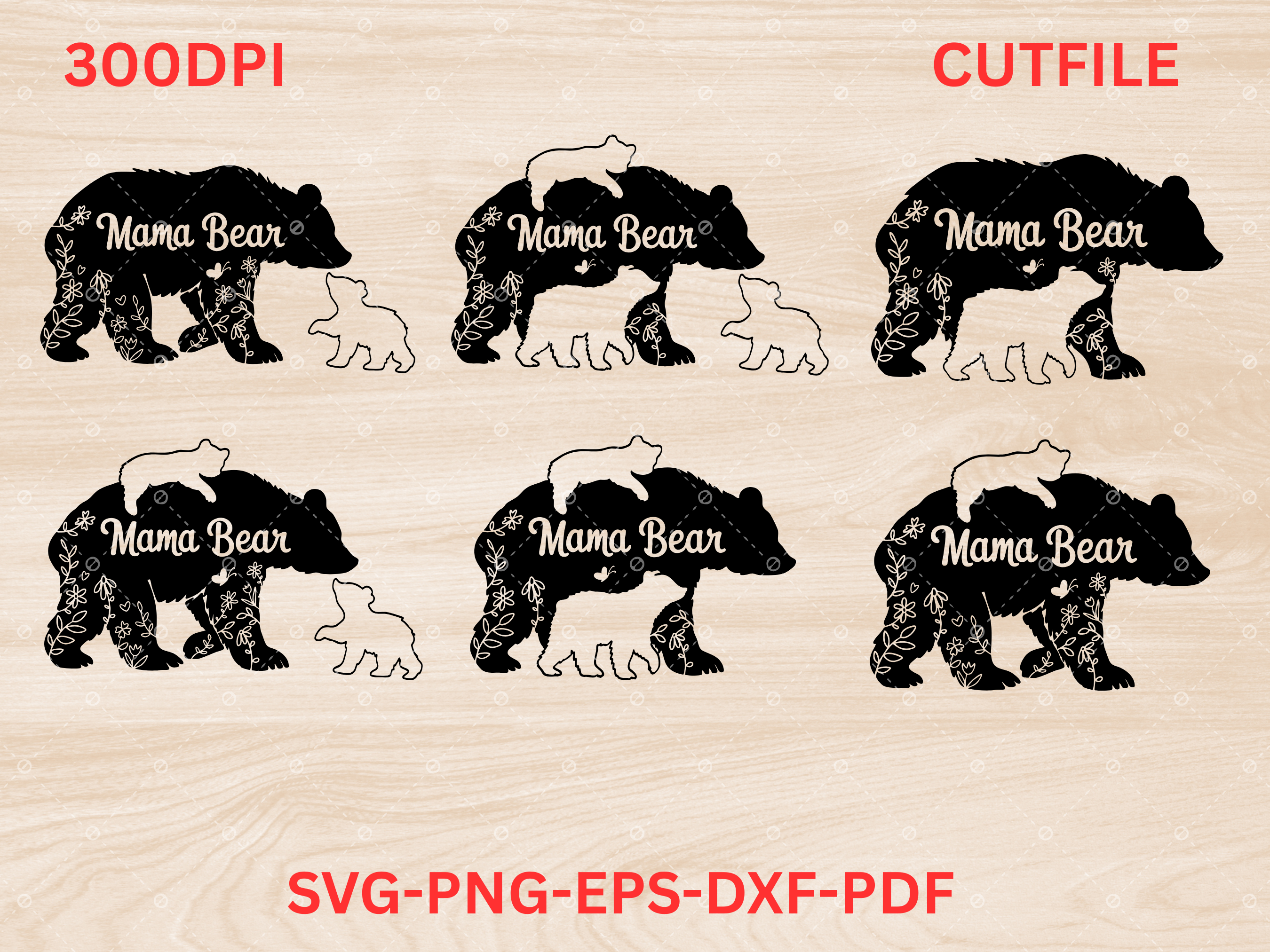 Mama Bear Svg Bundle, Mother's Day Graphic by lunarose design ...