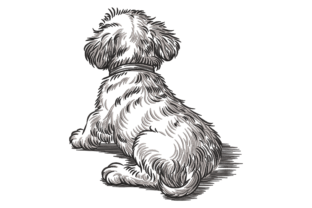 Cute Dog Back View · Creative Fabrica