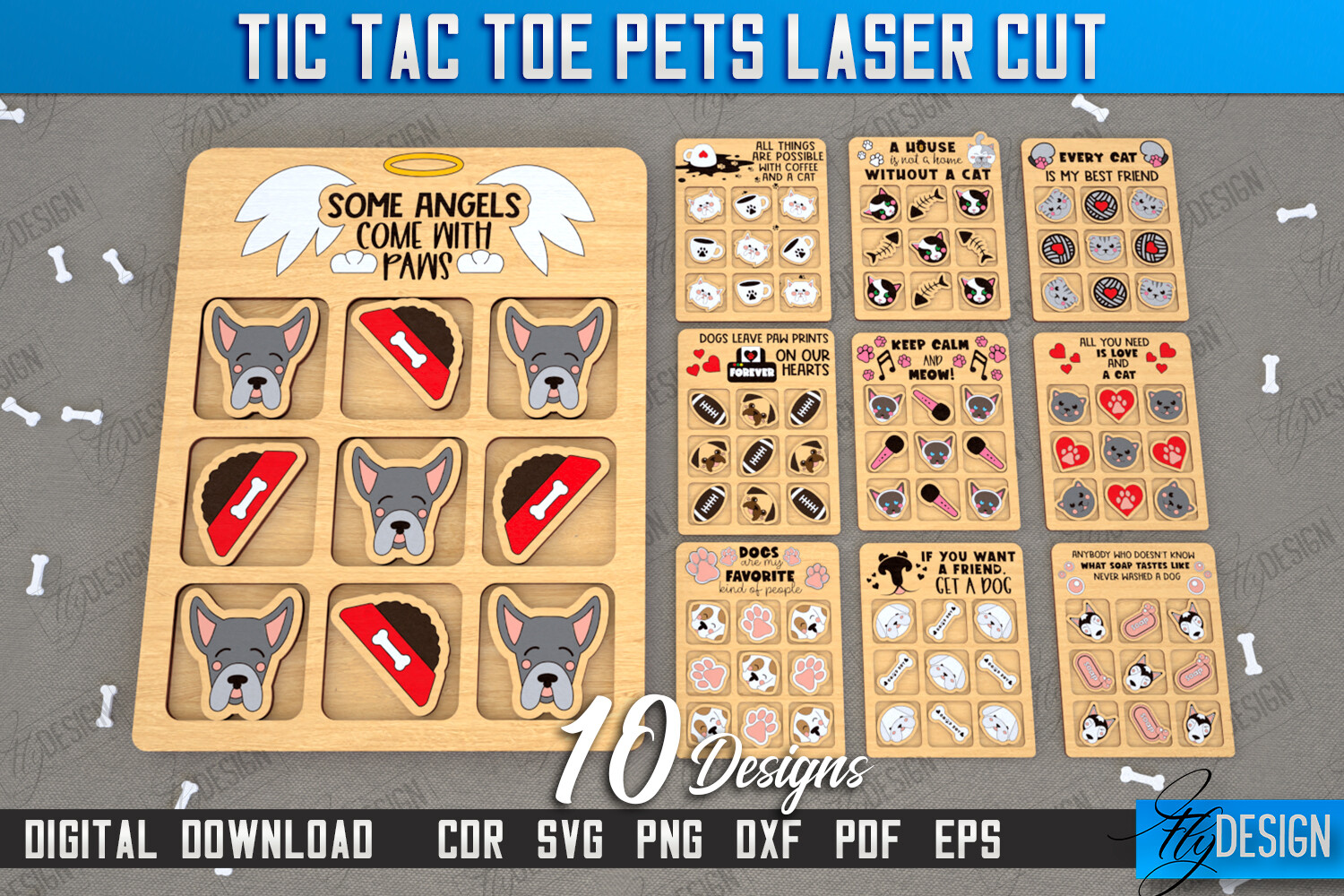 Tic Tac Toe Bundle | Noughts and Crosses · Creative Fabrica