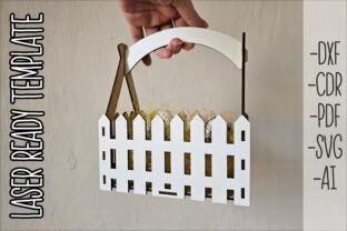 Easter Basket SVG Laser Cut Fence Design · Creative Fabrica