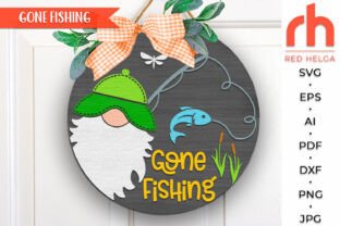 Gone Fishing SVG, Summer Door Sign DXF · Creative Fabrica