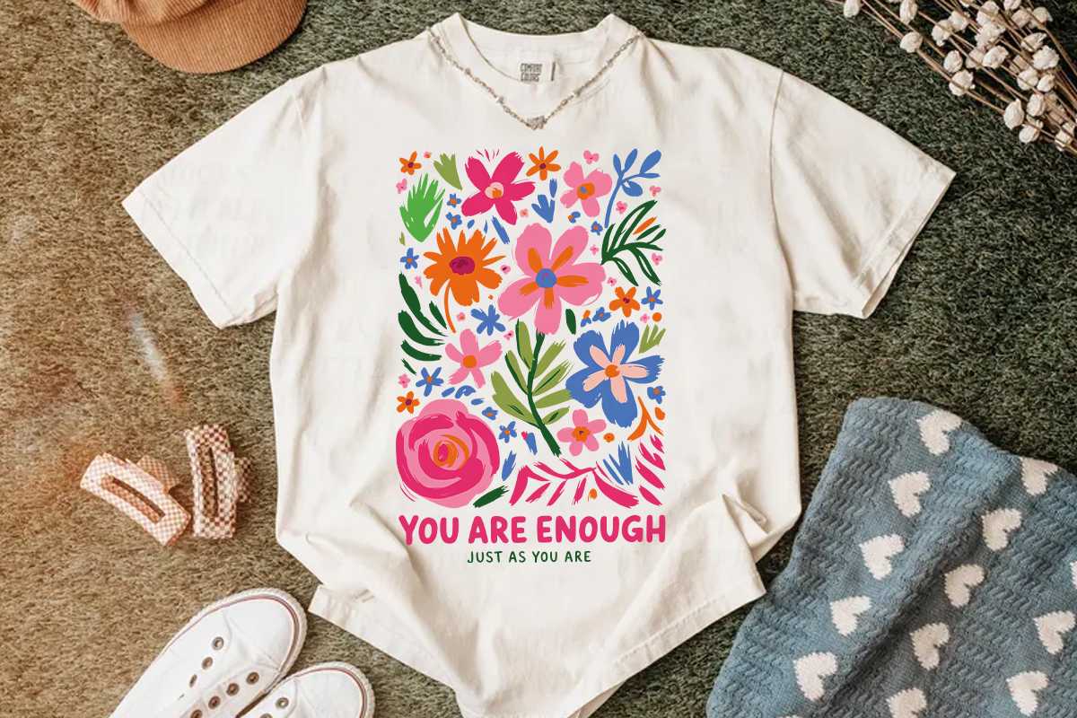 You Are Enough Flower Png, Mental Health Graphic by Hello December ...