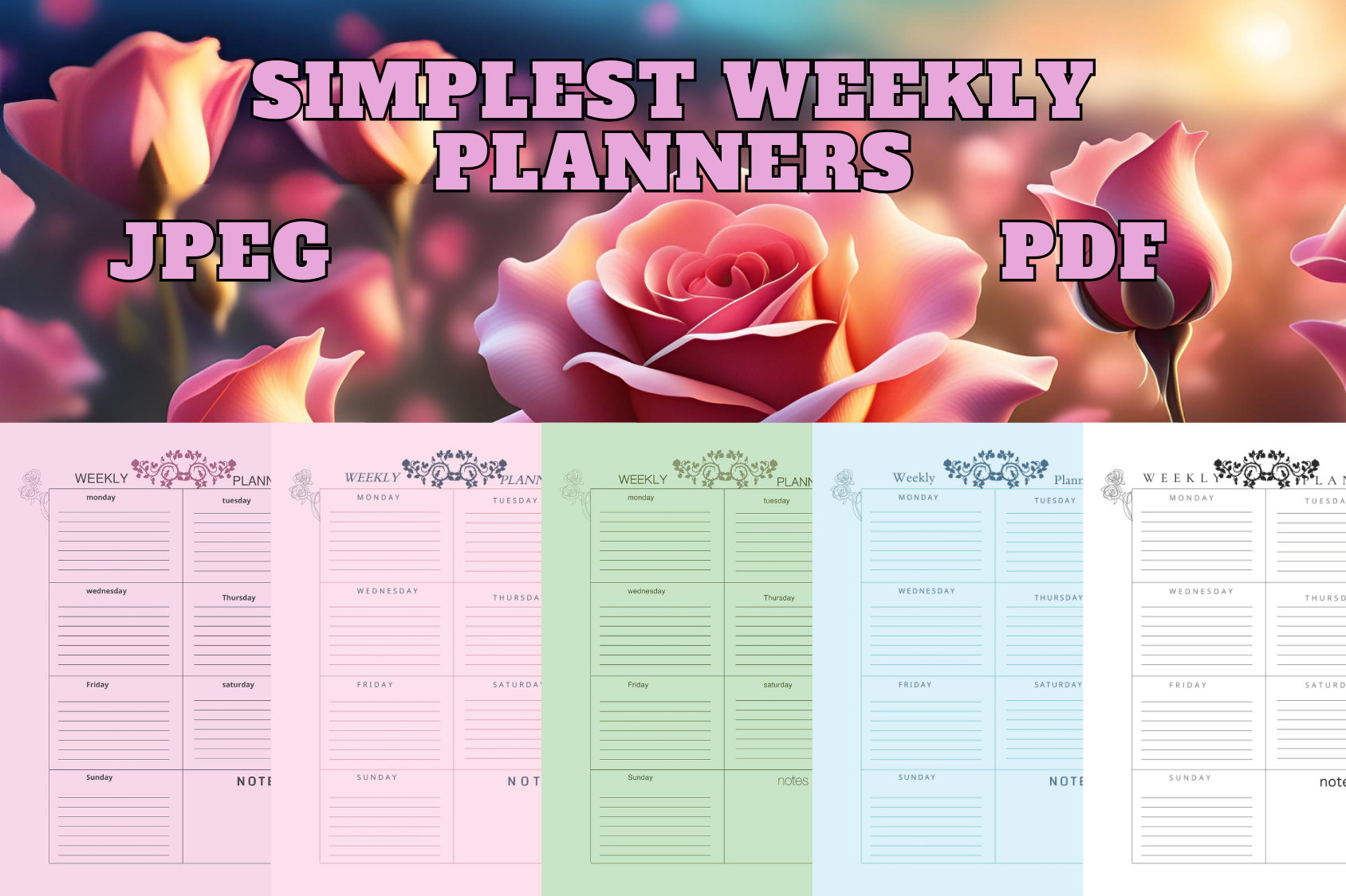 Best Simplest Weekly Planner Freebie 28 Graphic by M S for Digital ...