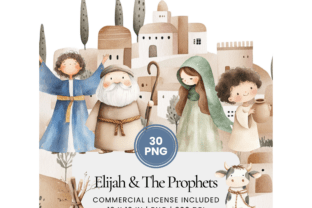 Elijah Bible Clipart Watercolor Set Graphic by Ikota Design · Creative ...