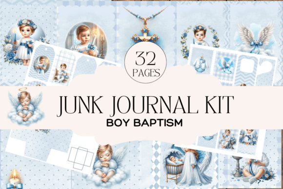Junk Journal Pages Blue Teddy Bear Graphic by PaperiePrintsCo ...