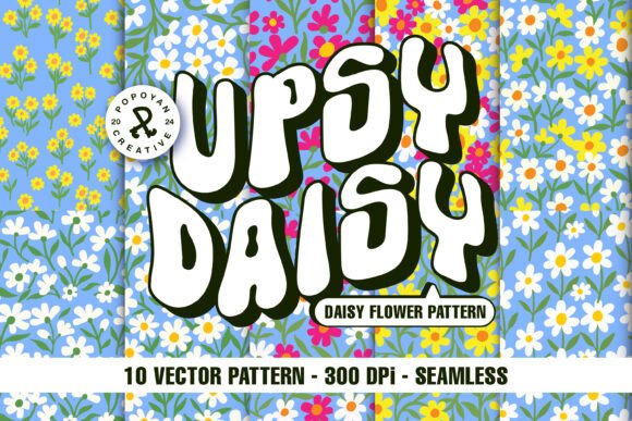 UPSY DAISY - DAISY FLOWER PATTERNS Graphic by POPOYAN CREATIVE ...