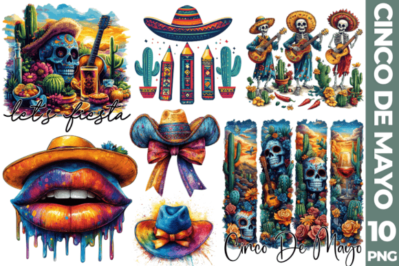 Cinco De Mayo PNG Bundle, Mexican Party Graphic by DefabriCat ...