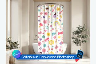 Editable Shower Curtain Mockup Graphic by Rami's design · Creative Fabrica