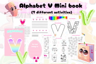 Alphabet "V" Mini Book. Graphic by PrintablesByAicha · Creative Fabrica