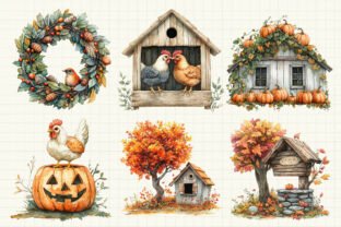 Autumn Chicken Coop Clipart Graphic by Graphics Bazar · Creative Fabrica