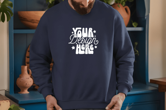 Gildan 18000 Mockup, Male Model Mockup, Graphic by POD Mockup SHop ...