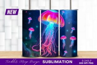 Glowing Jellyfish in Deep Sea Tumbler Graphic by Regulrcrative ...
