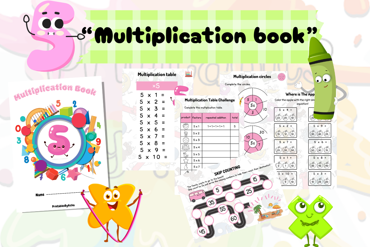 Number 5 Multiplication Mini Book Graphic by PrintablesByAicha ...