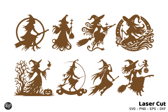 Set of Witch Laser Cut SVG Design · Creative Fabrica