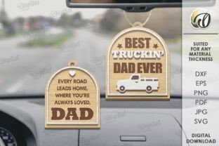 3D Father's Day Car Charms Bundle · Creative Fabrica