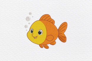 Cute Goldfish Embroidery · Creative Fabrica