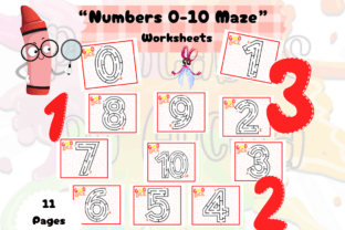 Numbers Maze 0 - 10. Graphic by PrintablesByAicha · Creative Fabrica