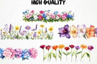 Watercolor Summer Flower Borders Graphic by MokoDE · Creative Fabrica