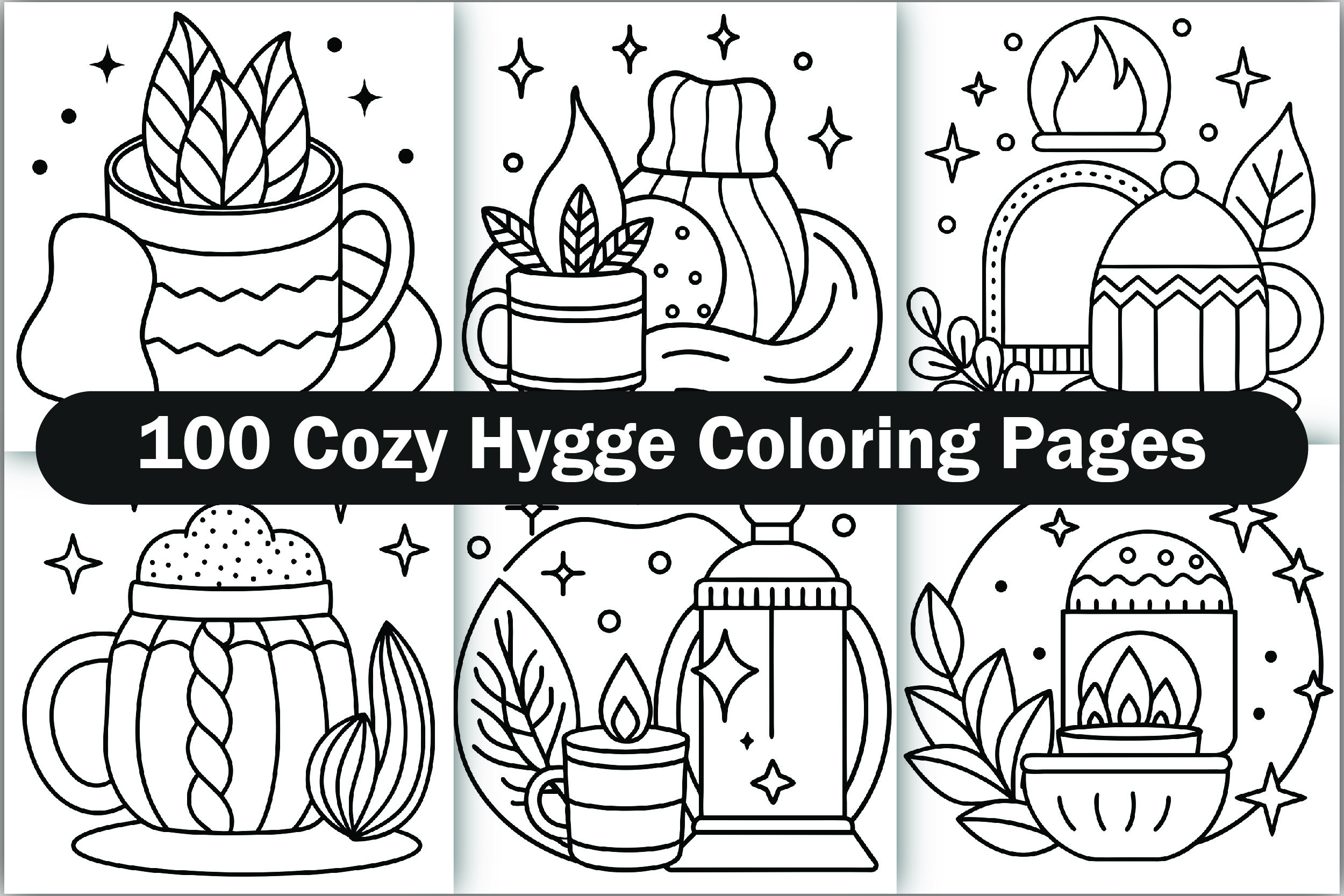 Cozy Hygge Coloring Pages Graphic by C F Designer AH · Creative Fabrica