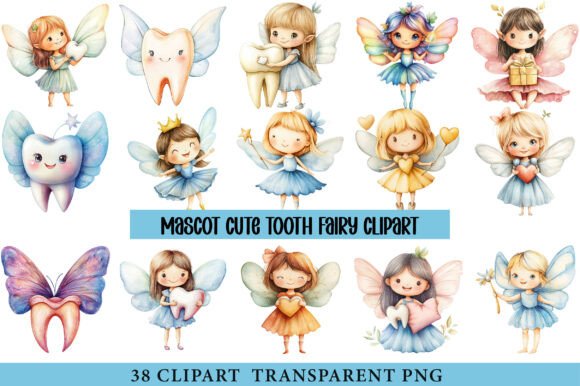 Mascot Cute Tooth Fairy Bundle Graphic by cherrydesign · Creative Fabrica