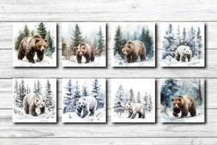Grizzly Bear in the Forest Artwork Paper Graphic by The Black Cat ...