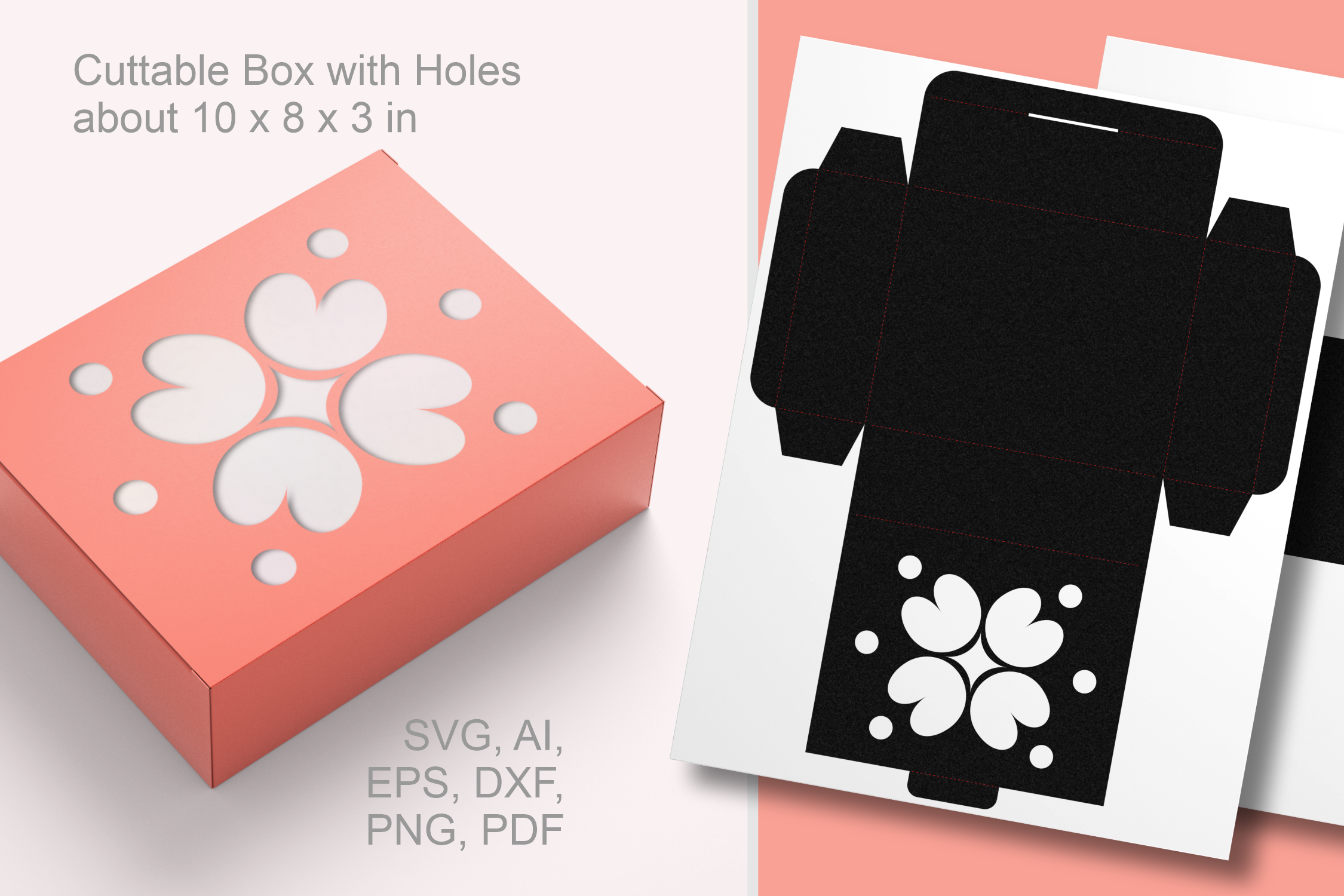 Scandi Flower Cutout Rectangular Box · Creative Fabrica