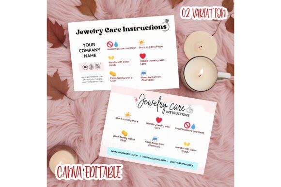 Editable Jewelry Care Card Template Graphic by CreatifyBiz · Creative ...