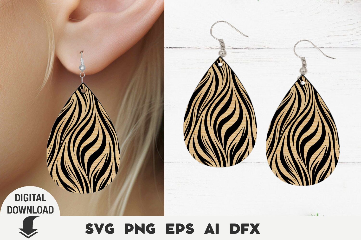 Earring Svg, Zebra Earring Laser File · Creative Fabrica