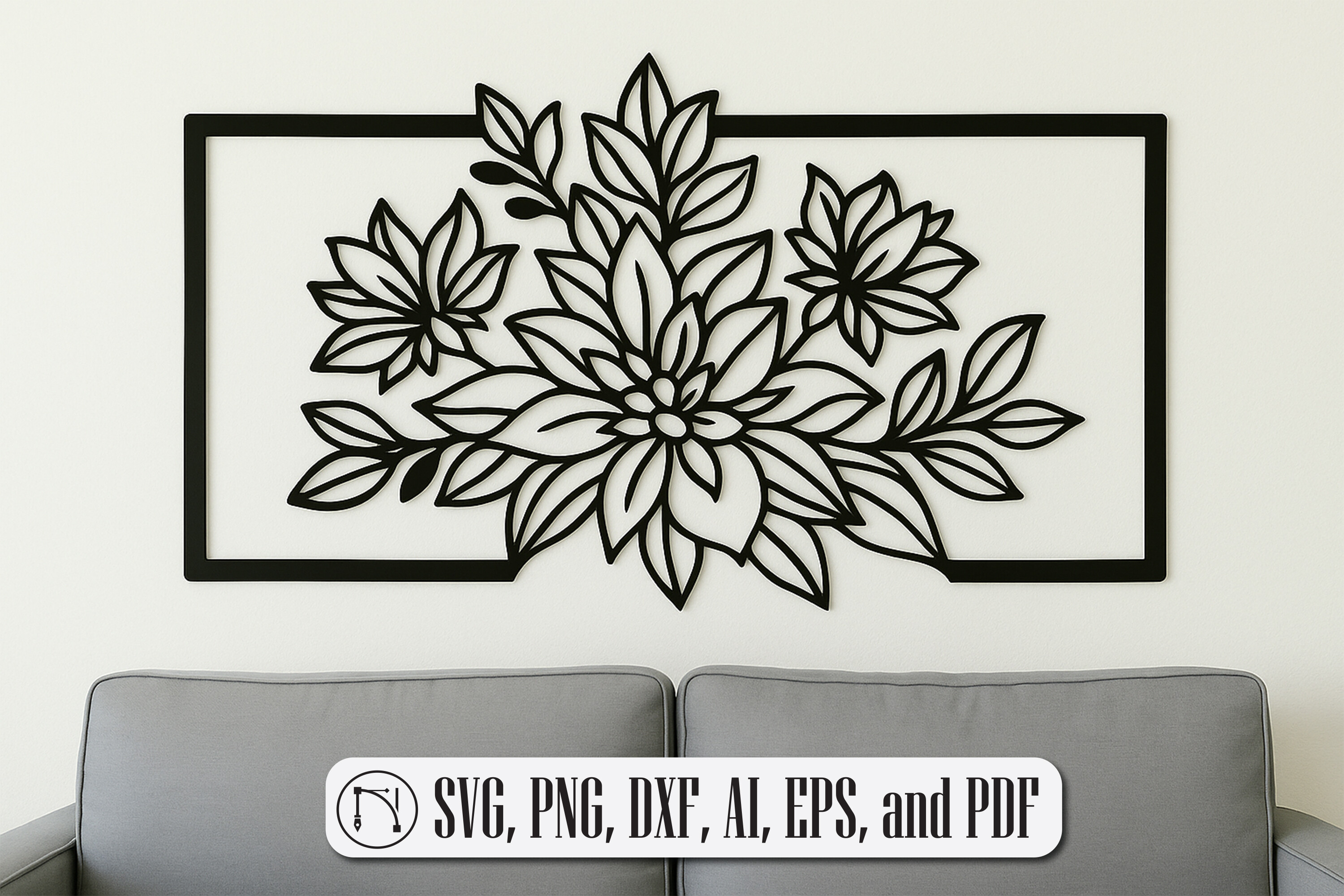 Lily Flower Wall Laser Cut SVG Cut File · Creative Fabrica